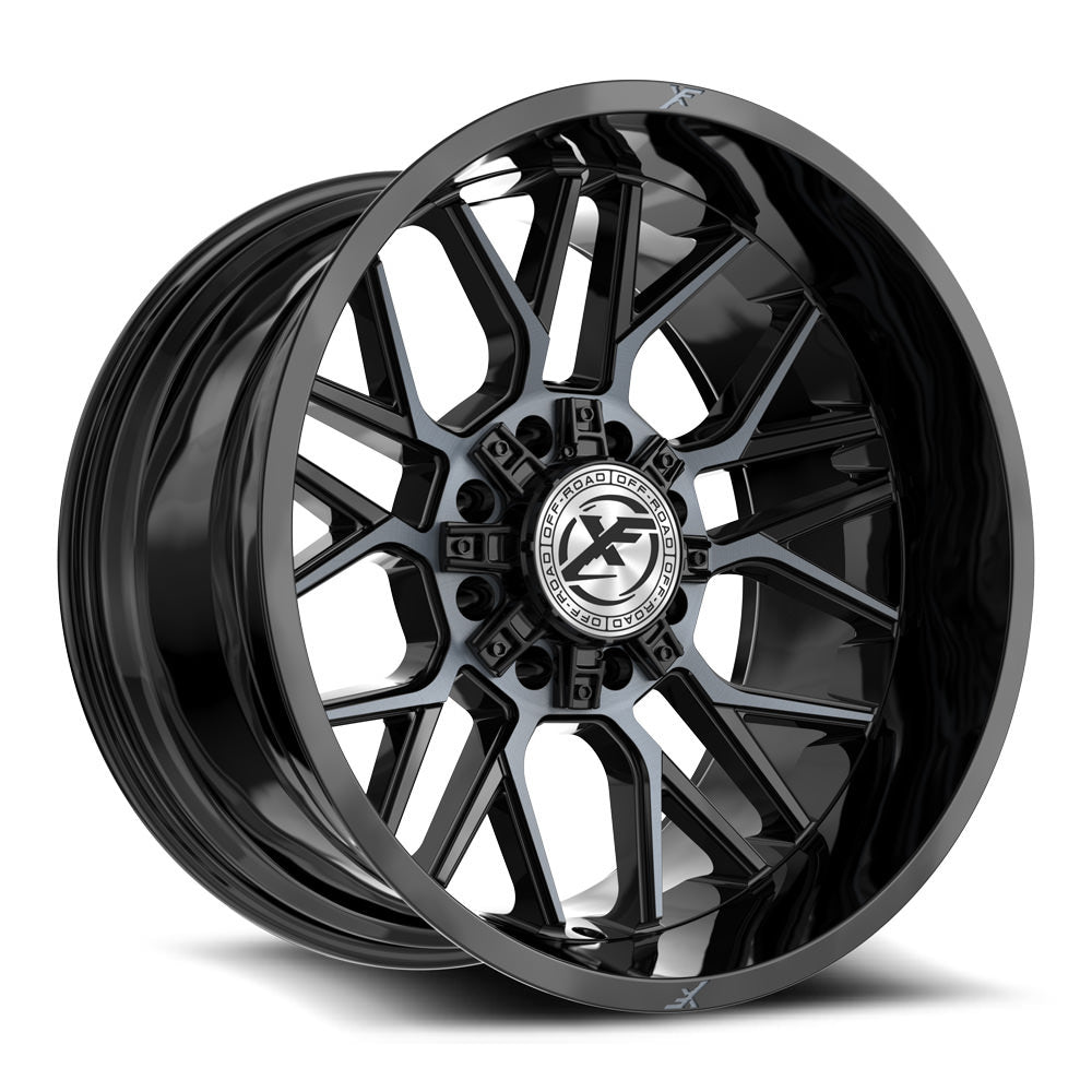 20x10 XF Off-Road XF-235 8x6.5 8x170 Gloss Black & Machined Titanium D ...
