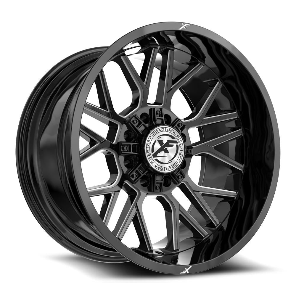 20x10 XF Off-Road XF-235 8x6.5 8x170 Gloss Black & Milled Offset (-12 ...