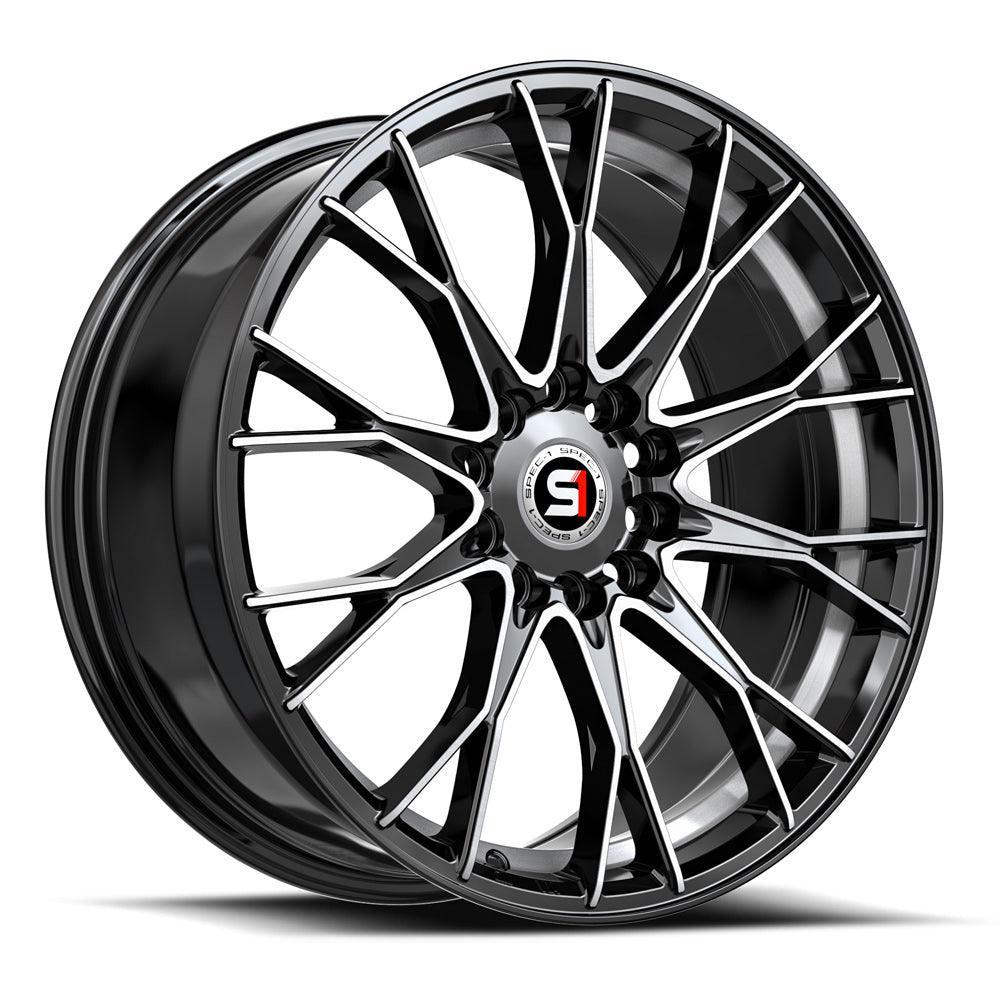17x7.5 Spec-1 SP-59 5x112 5x4.5 Gloss Black & Machined & Undercut Offs ...