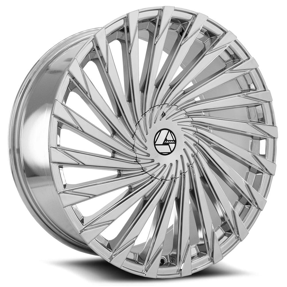 24x9 Azara AZA-501 6x4.5 6x5.5 Chrome Offset (18) Center Bore (87.1) A ...