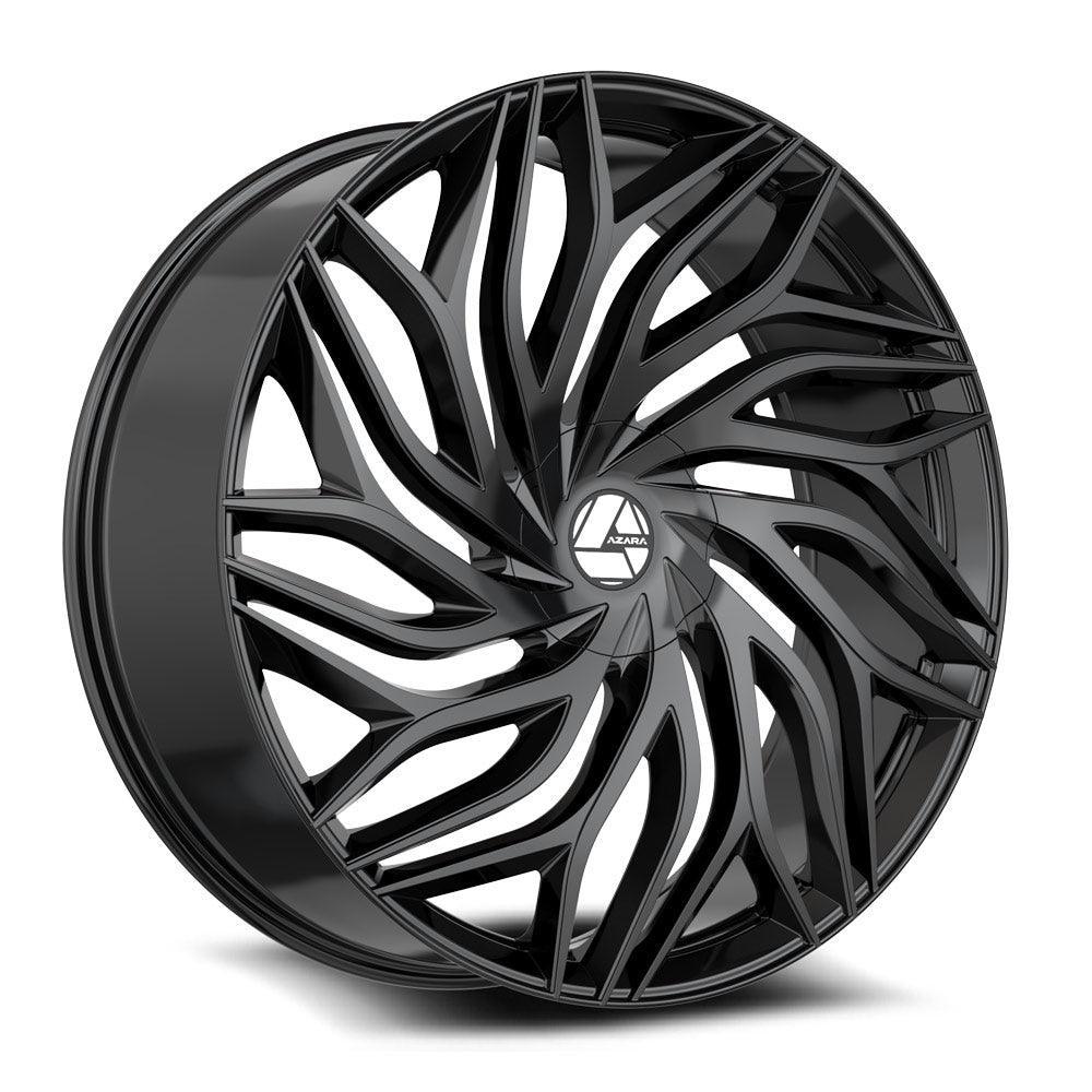 20x8.5 Azara AZA-537 5x112 5x4.5 Gloss Black Offset (35) Center Bore ...