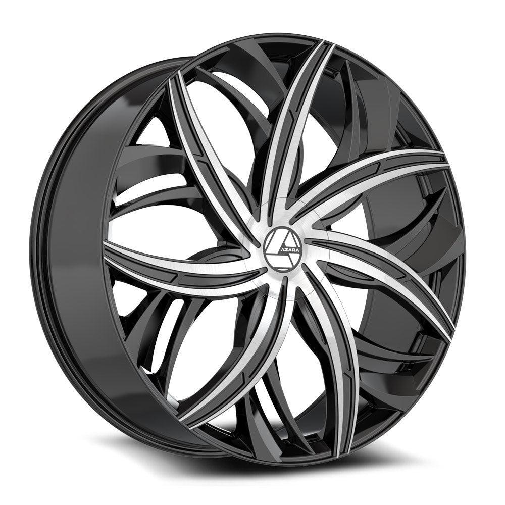 20x8.5 Azara AZA-541 5x4.25 5x4.5 Gloss Black & Machined Offset (35) C ...