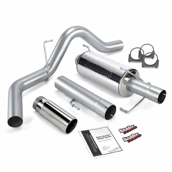Monster Exhaust System, 4-inch Single Exit, Chrome Tip for 2004-2007 D ...