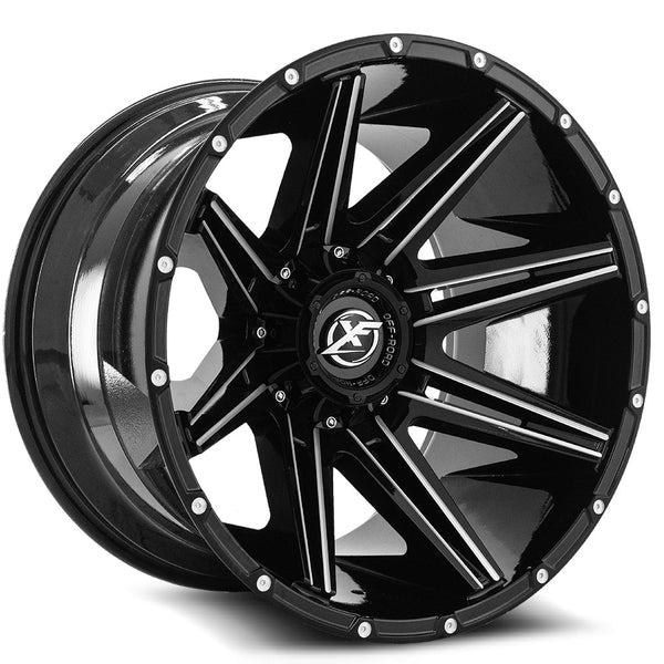 20x10 XF Off-Road XF-220 6x135 6x5.5 Gloss Black & Milled Offset (-24 ...