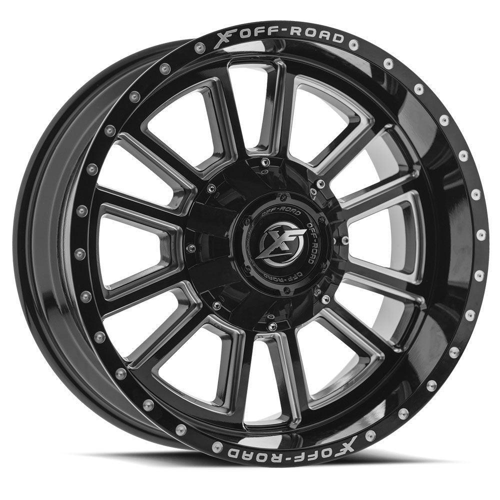 20x9 XF Off-Road XF-225 5x5.5 5x150 Gloss Black & Milled Offset (12) C ...