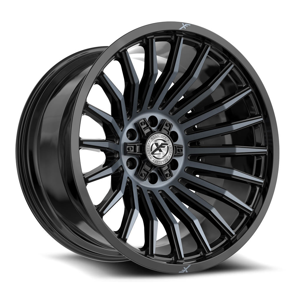 20x10 XF Off-Road XF-231 5x5 5x5.5 Gloss Black & Machined Titanium Dou ...
