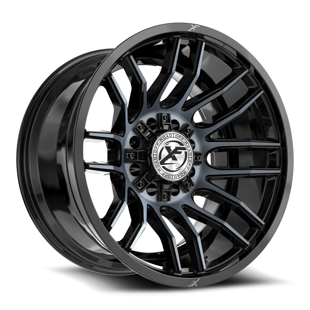 20x10 XF Off-Road XF-232 8x6.5 8x170 Gloss Black & Machined Titanium D ...