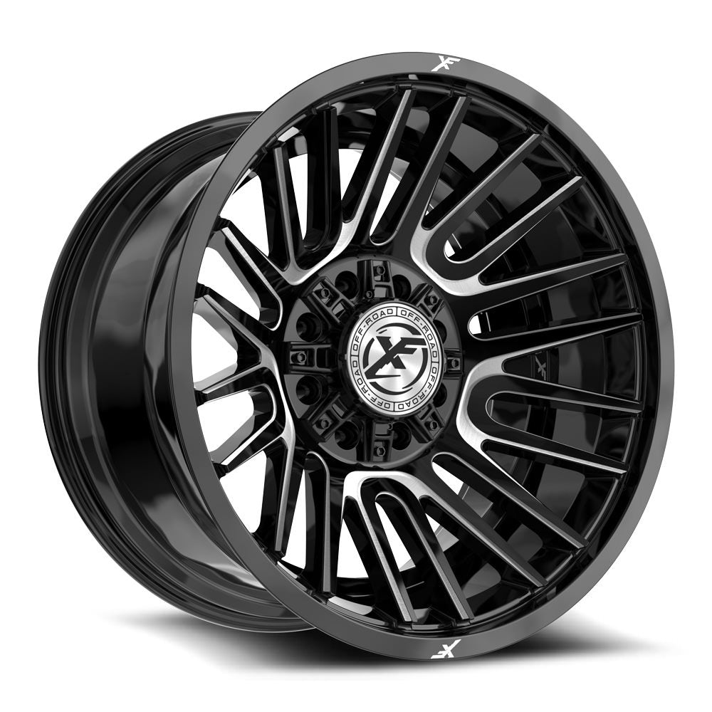 20x10 XF Off-Road XF-234 8x6.5 8x170 Gloss Black & Milled Offset (-12 ...