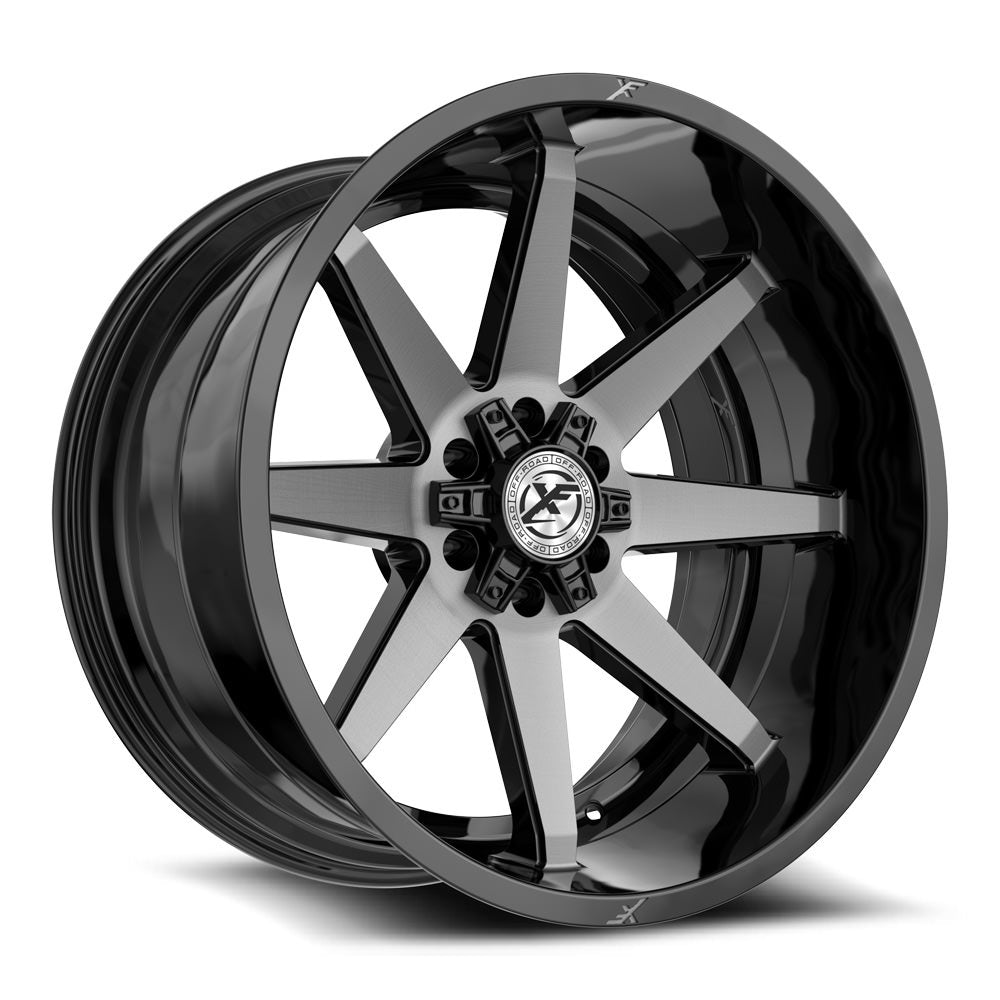 20x10 XF Off-Road XF-236 6x135 6x5.5 Gloss Black & Brushed Double Dark ...