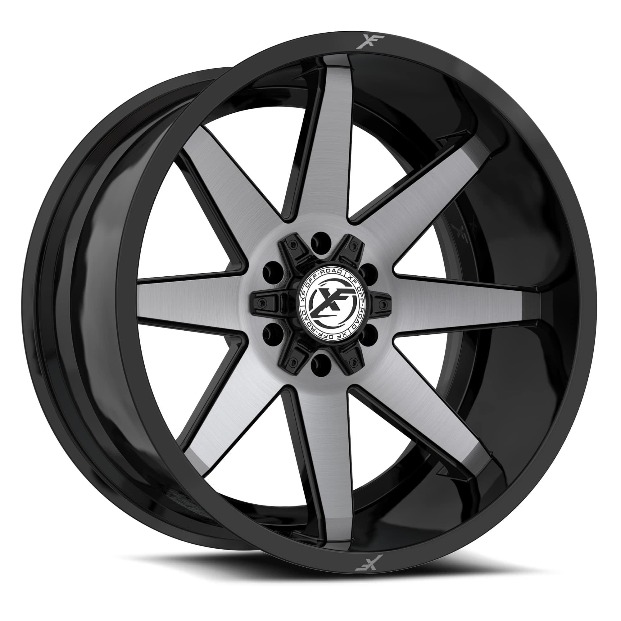 20x10 XF Off-Road XF-236 8x6.5 8x180 Gloss Black & Brushed Double Dark ...