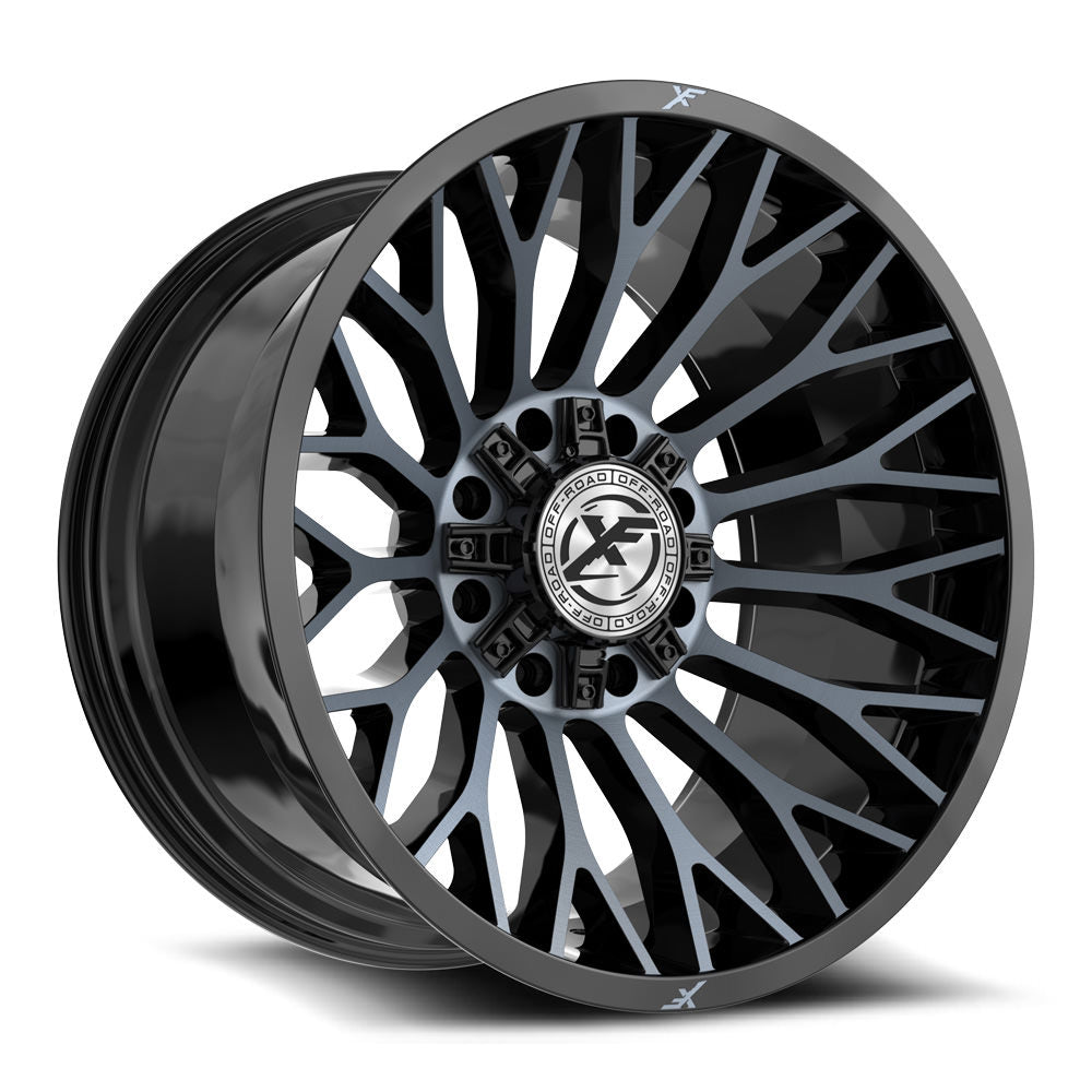 20x10 XF Off-Road XF-237 8x6.5 8x170 Gloss Black & Machined Titanium D ...